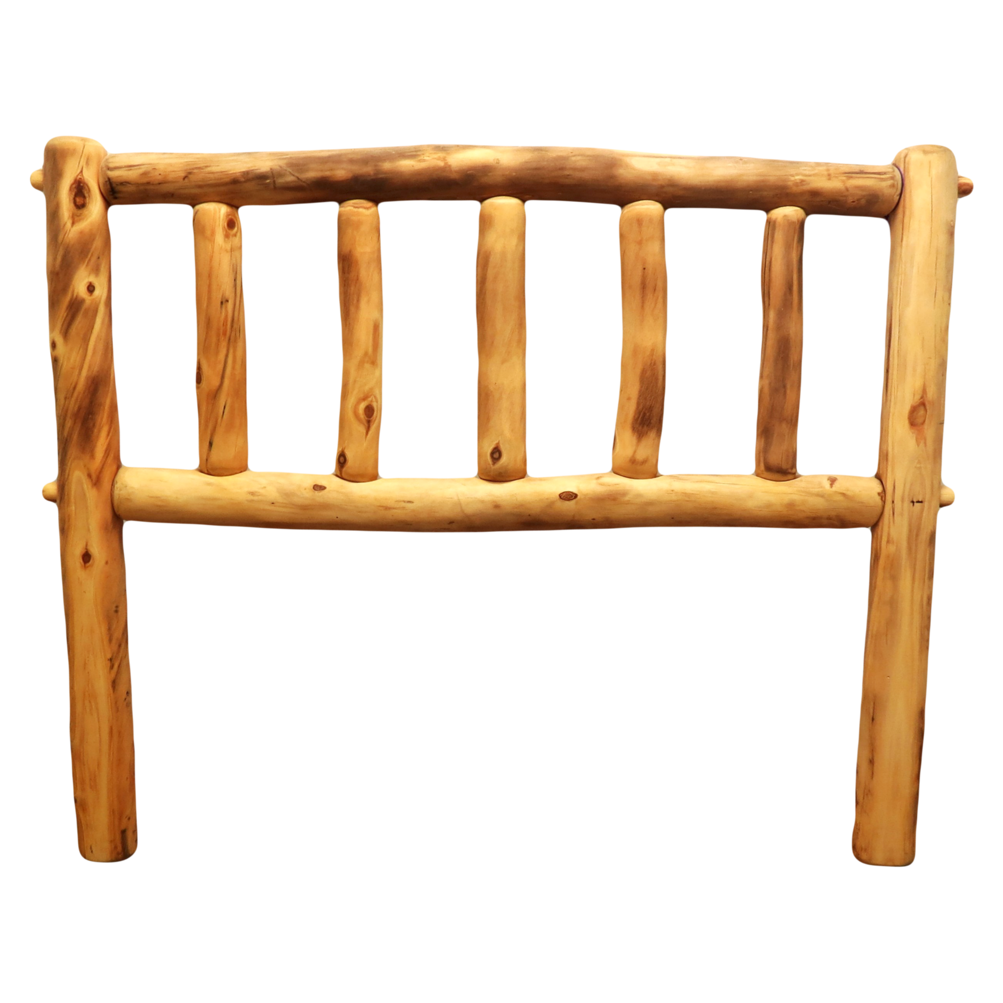 Mountain Woods Rustic Arts Aspen Log Plateau Headboard