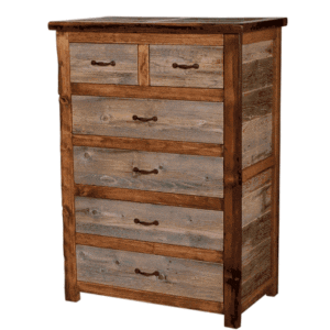 Colorado Natural Barnwood Chest – 6 Drawer Split Top