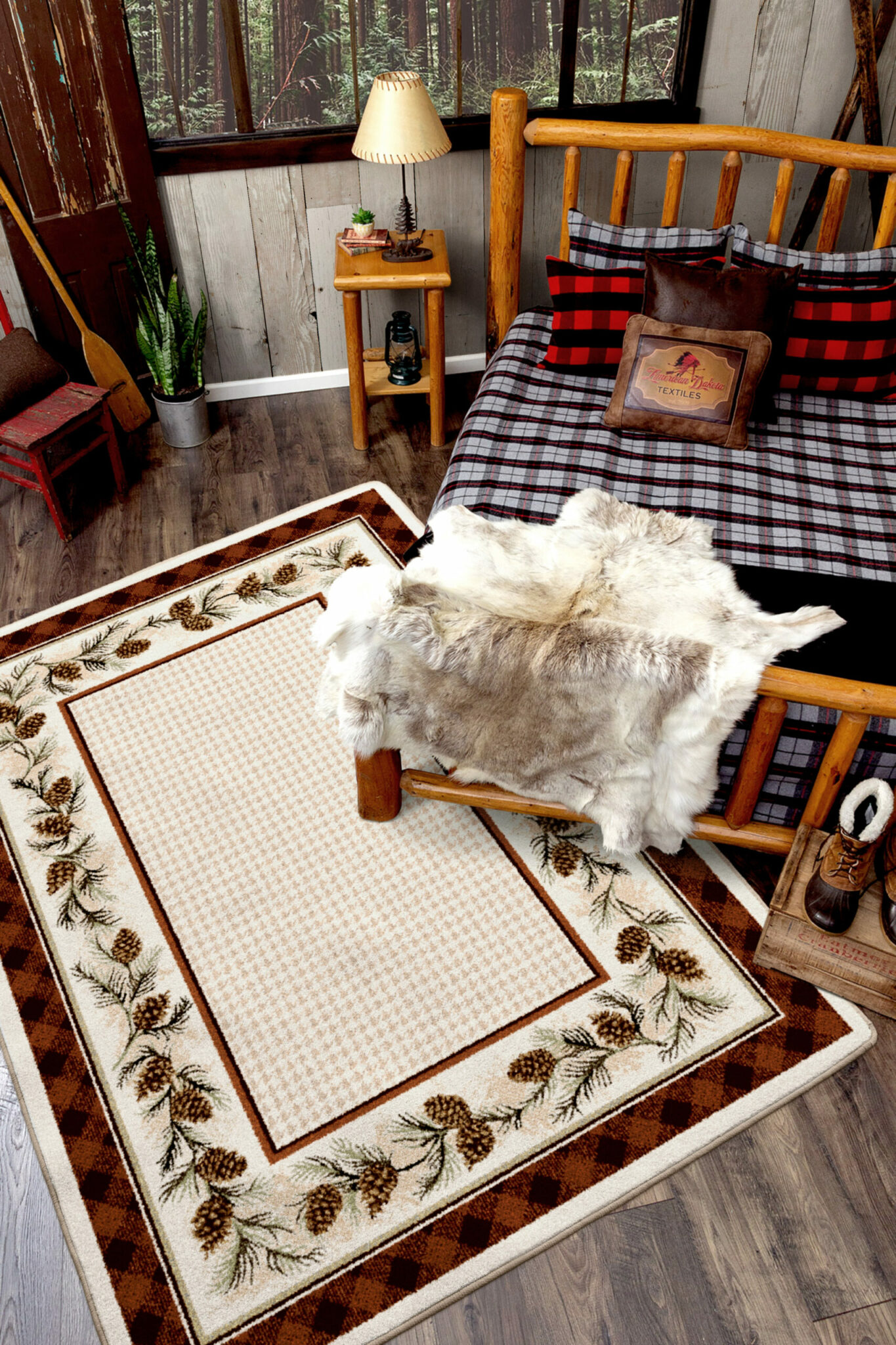 Appalachian Pine (Autumn) Rustic Rug By American Dakota - Log Cabin Rustics
